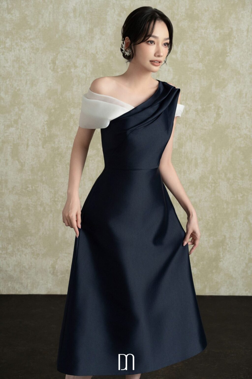 Maven Draping Midi Dress Mix Organza | DeNio – Official Site